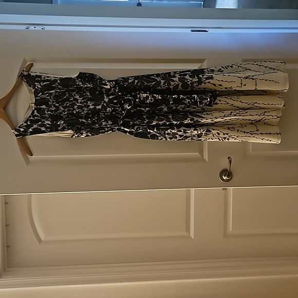 Talbots | Dresses | Talbots Black And Cream Cocktail Dress 4 With Tie ...